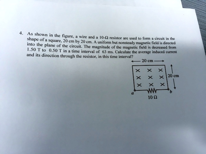 as shown in the figure wire shape of and 10 02 resistor are a square 20 ...