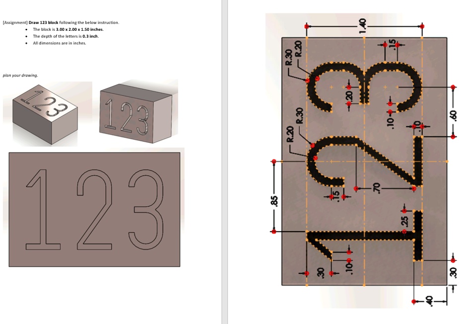 [Assignment] Draw 123 block following the below instruction. • The ...