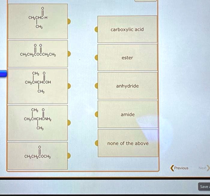 Solved Texts Ch3ch3 Ch3 Carboxylic Acid Ch3 Ch3coch3 Ester Ch3
