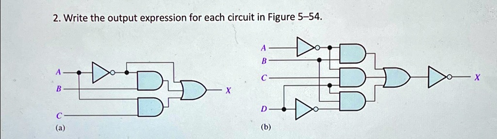 write the output expression for each circuit in figure 5 54 b 2 write the output expression for ...