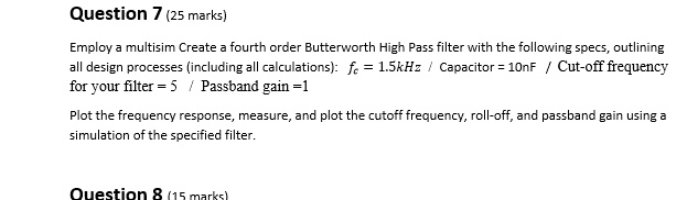 SOLVED: Texts: Make the design on Multisim and show all the results and show how to find a ...