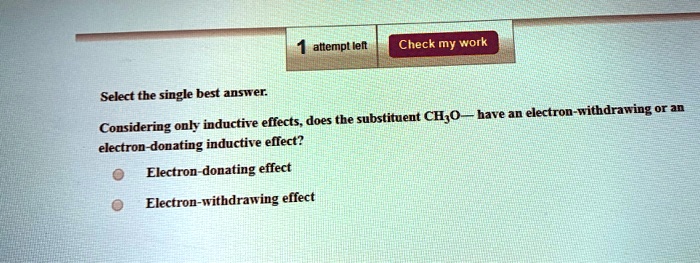 SOLVED: Attempt left Check my work Select the single best answer: the ...