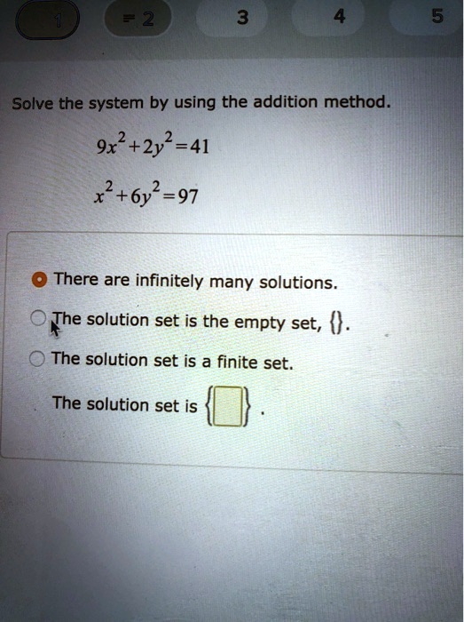 SOLVED:Solve the system by using the addition method. 9x" +2y" =41 '+6y ...