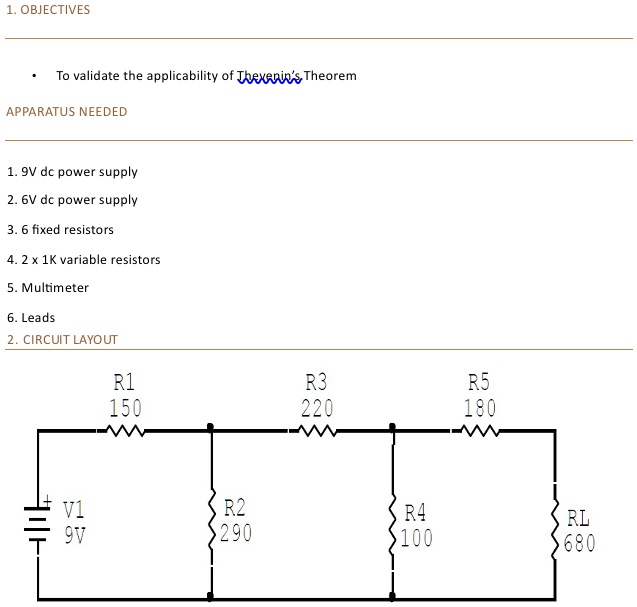thevenin theorem 9v dc power supply 6v dc power supply 1 calculate the ...