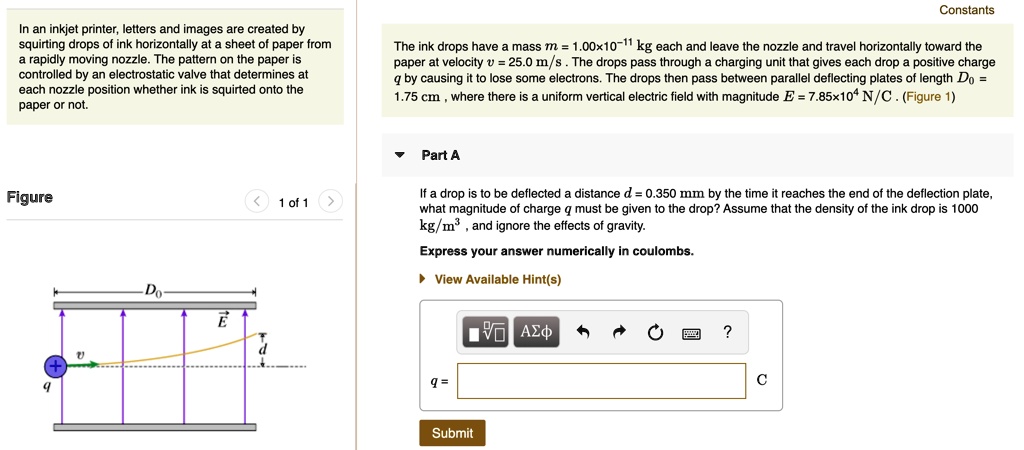 SOLVED: In an inkjet printer, letters and images are created by ...