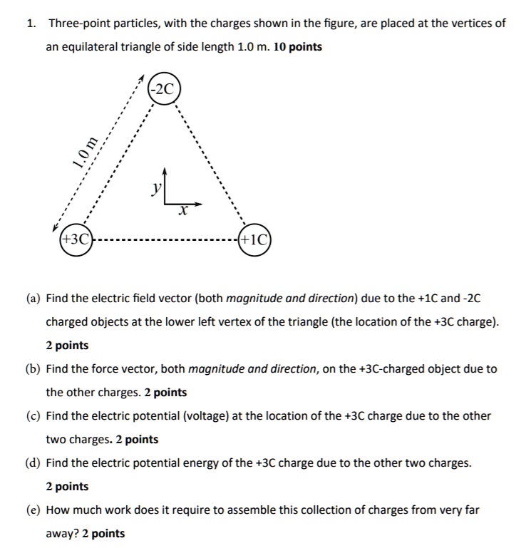 SOLVED:Three-point particles, with the charges shown in the figure, are ...