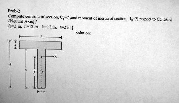 Prob-2 Compute centroid of section, Cy=?; and moment of inertia of section [Ix=?] respect to ...