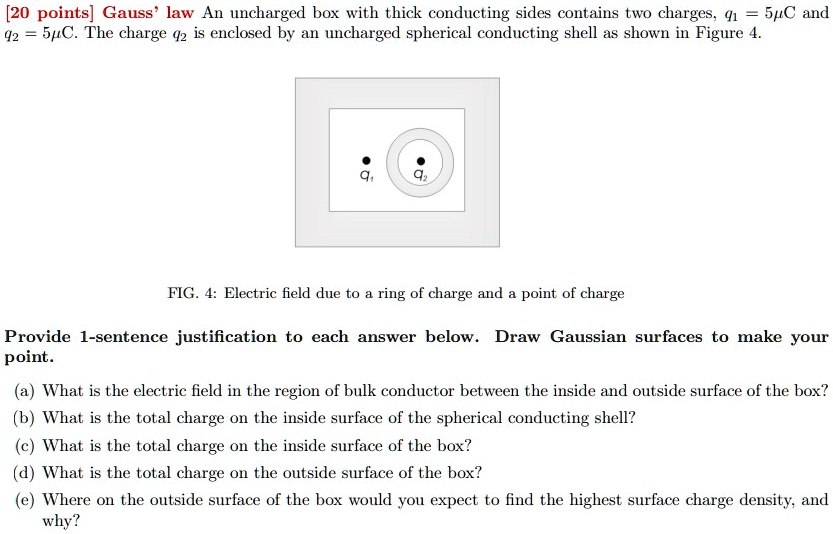 20 points gauss law an uncharged box with thick conducting sides ...