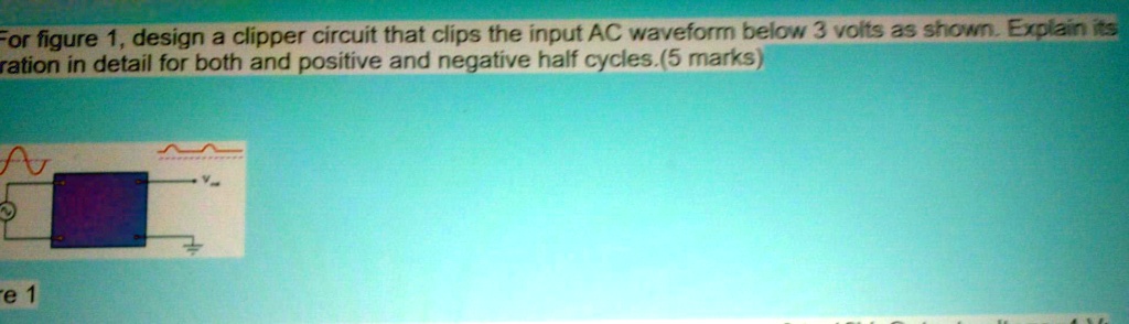 For figure 1, design a clipper circuit that clips the input AC waveform ...