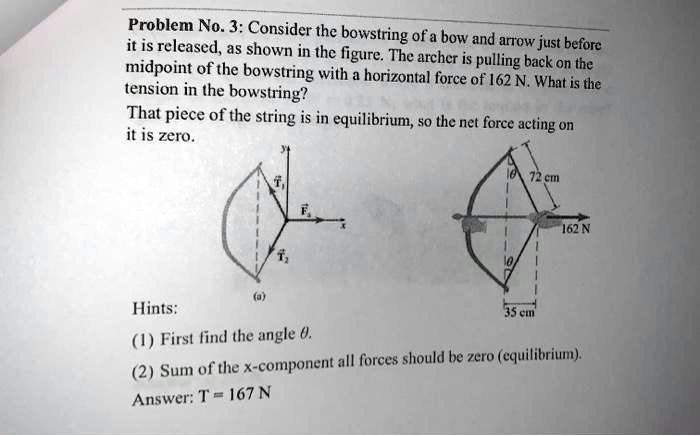 problem no 3 consider the bowstring of a bow and it is released as ...