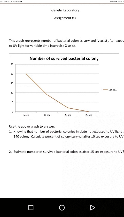 genetic boratory assignment thls graph represents number of bacteria ...