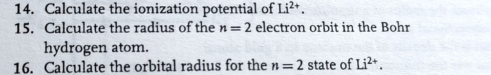 Solved 14 Calculate The Ionization Potential Of Li2 15 Calculate The
