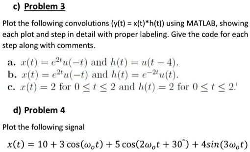 Solved Assume Wo Any Value C Problem 3 Plot The Following Convolutions Yt Xtht