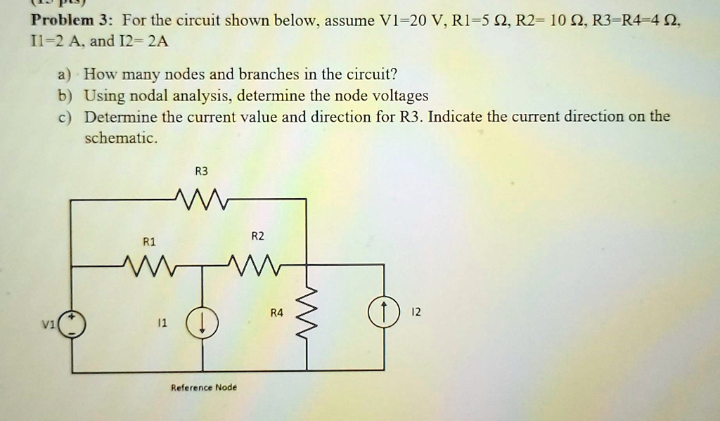 SOLVED: Problem 3: For the circuit shown below, assume VI = 20 V, RI = 50, R2 = 100, R3 = R4 ...