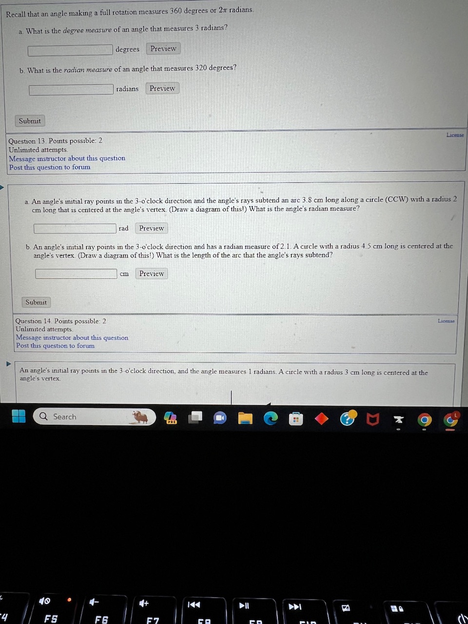 Recall That An Angle Making A Full Rotation Measures 360 Degrees Or 2 π Radians A What Is The