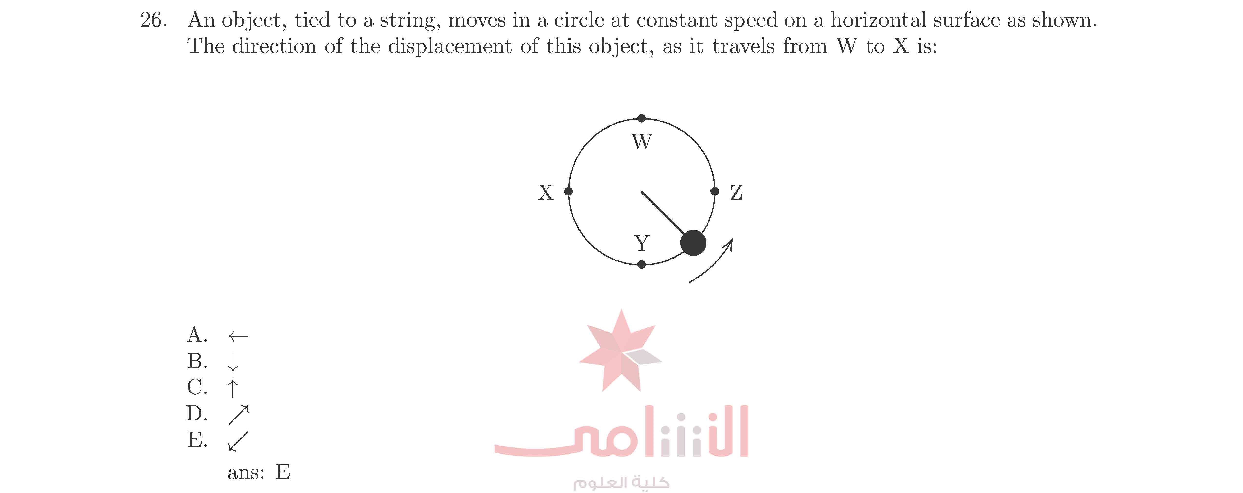 26 an object tied to a string moves in a circle at constant speed on a horizontal surface as ...
