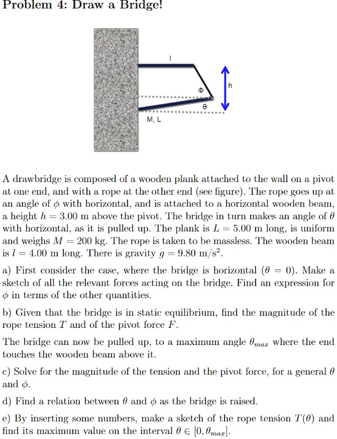 problem 4 draw bridge a drawbridge is composed of a wooden plank ...