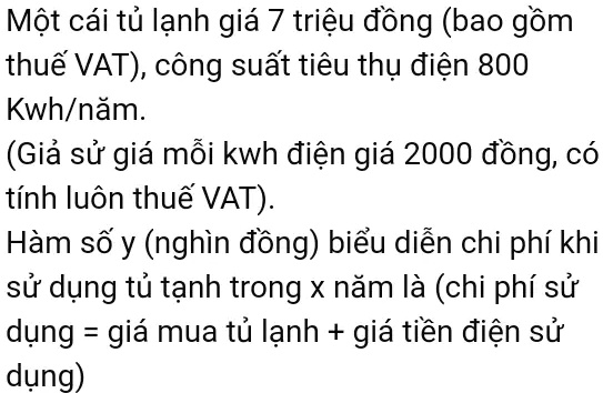 Solved Mot CÃ¡i Tá§ Láº¡nh GiÃ¡ 7 Triá‡u Ä‘á“ng Bao Gá“m Thuáº