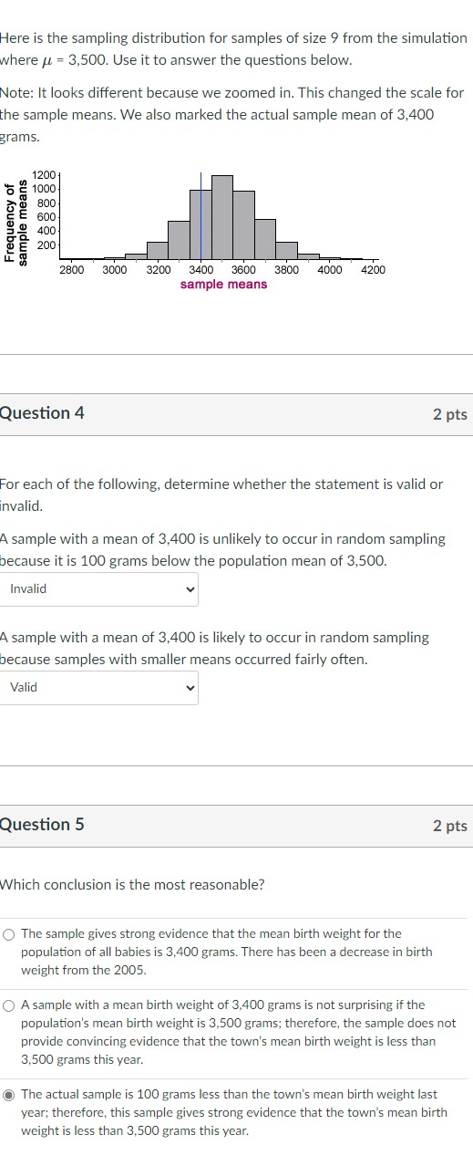 SOLVED: Here is the sampling distribution for samples of size 9 from ...