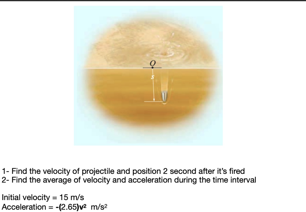 SOLVED: 1. Find the velocity of the projectile and the position 2 seconds after it's fired. 2 ...