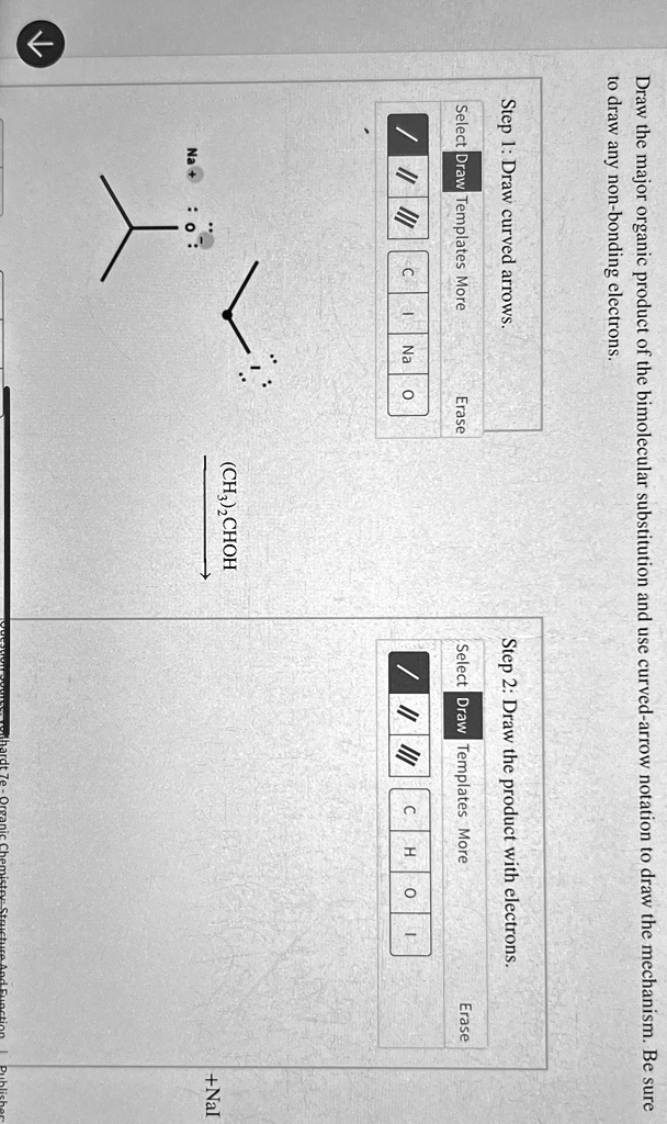 SOLVED: Draw the major organic product of the bimolecular substitution ...