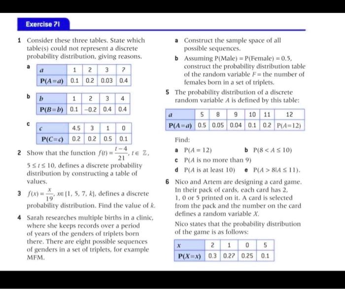 exercise 1 consider these tlutce tables statc which ubles could not ...