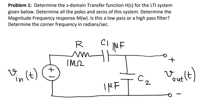 Problem 1: Determine the s-domain transfer function H(s) for the LTI ...