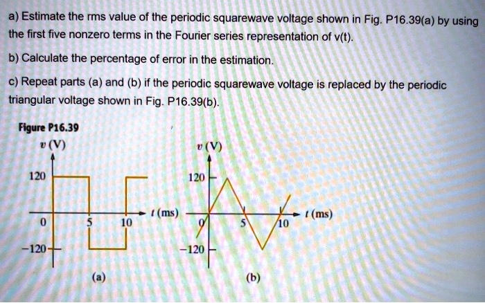 SOLVED: Estimate the RMS value of the periodic square wave voltage ...