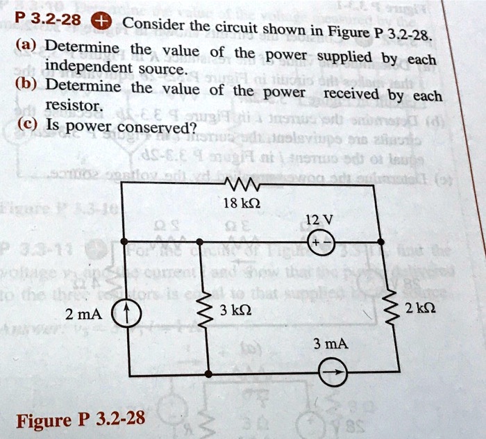 P 3.2-28+ Consider the circuit shown in Figure P 3.2-28. (a) Determine the value of the power ...