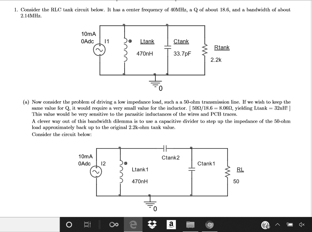 SOLVED: The capacitive divider and load can be expressed as a parallel combination of an ...