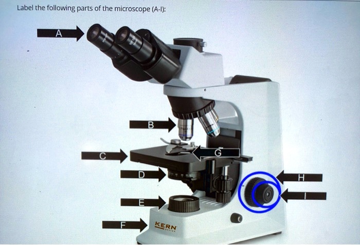 SOLVED: Label the following parts of the microscope (A-I): KERN