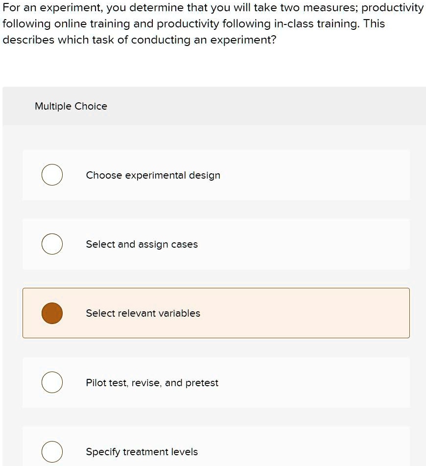 SOLVED: For an experiment, you determine that you will take two ...