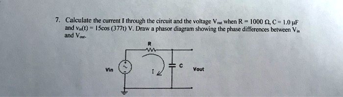 SOLVED: Calculate the current I through the circuit and the voltage V when R = 1000Î©, C = 1.0F ...