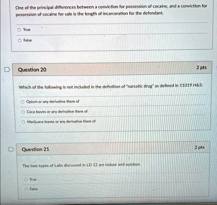 SOLVED: One of the principal differences between a conviction for ...