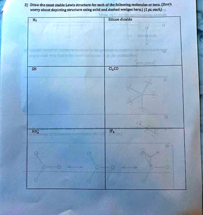 SOLVED: Draw the most stable Lewis structure for each of the following ...