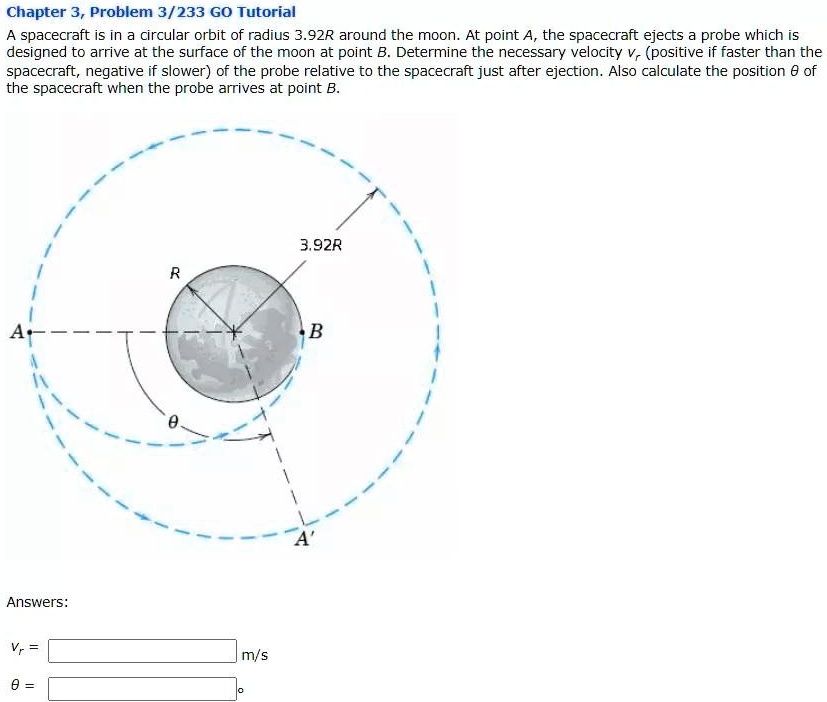 SOLVED: A spacecraft is in a circular orbit of radius 3.92R around the ...