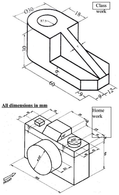 SOLVED: ISOMETRIC DRAWING (by hand) EACH ON SEPARATE PAPER PLEASE 3D ...