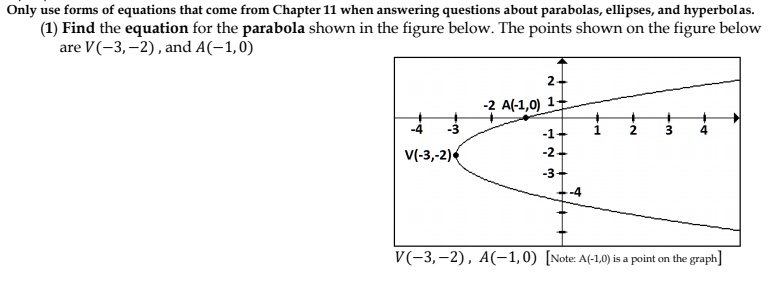 SOLVED: Only use forms of equations that come from Chapter 11 when ...