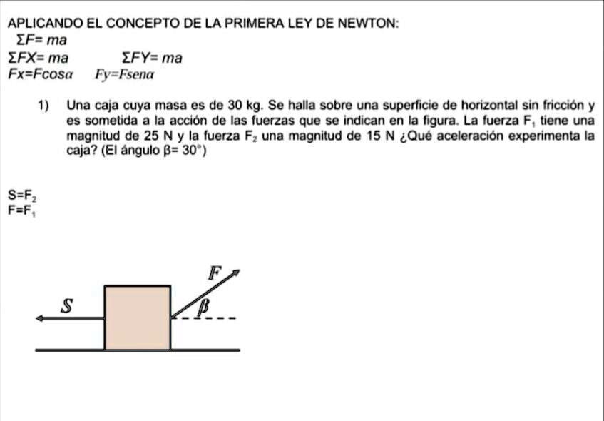 SOLVED: Una caja cuya masa es de 30kg. Se halla sobre una superficie de ... SOLVED: Una caja cuya masa es de 30kg. Se halla sobre una superficie de ...