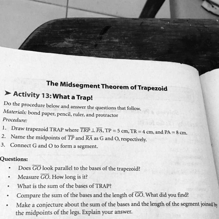 SOLVED: Activity 13: What a Trap! Do the procedure below and answer the questions that follow ...