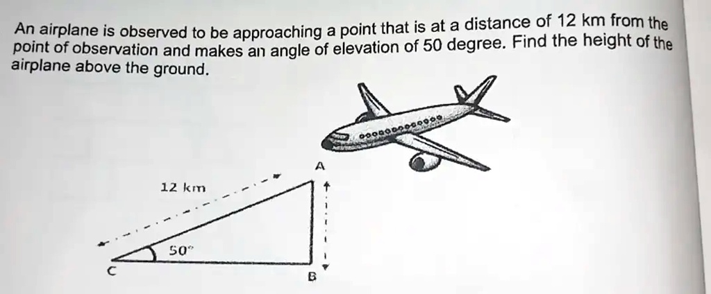 SOLVED: An airplane is observed to be approaching a point that is at a ...