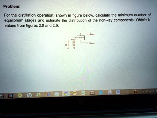 Problem: For the distillation operation, shown in figure below ...