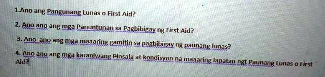 SOLVED: pa help naman po need ko po Ito ngayon 1.Ano ang Pangunang ... SOLVED: pa help naman po need ko po Ito ngayon 1.Ano ang Pangunang ...