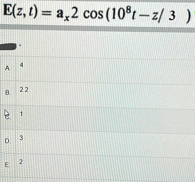 SOLVED: The electric field expression of a uniform plane wave ...