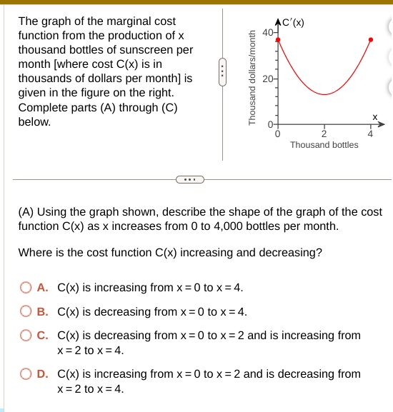SOLVED: A. Using the graph shown, describe the shape of the graph of ...