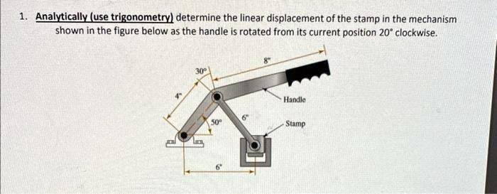 1. Analytically (use trigonometry) determine the linear displacement of ...