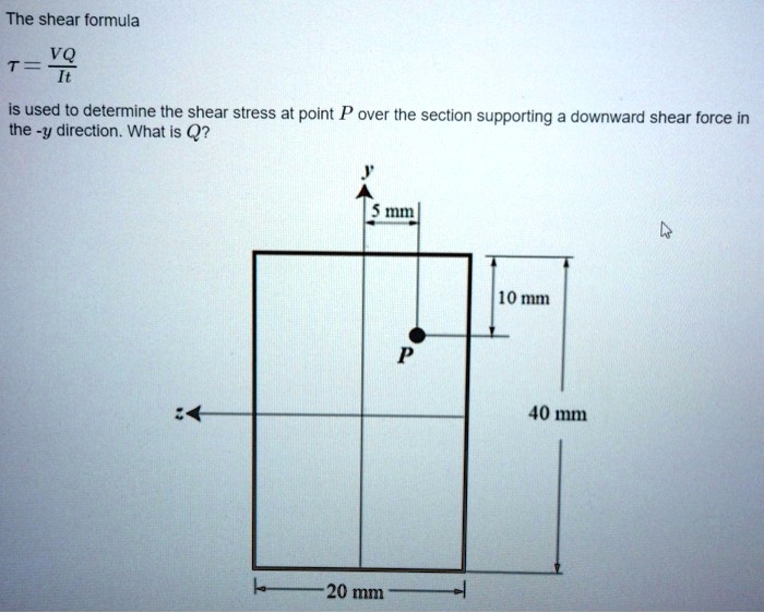 SOLVED: The shear formula VQ T= is used to determine the shear stress ...