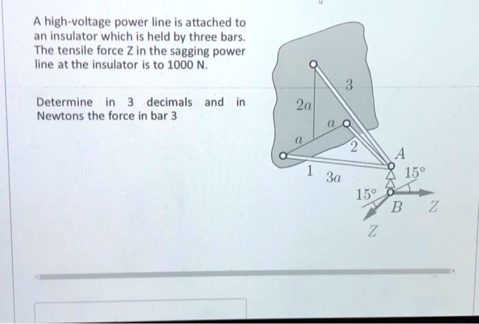A high-voltage power line is attached to an insulator which is held by ...