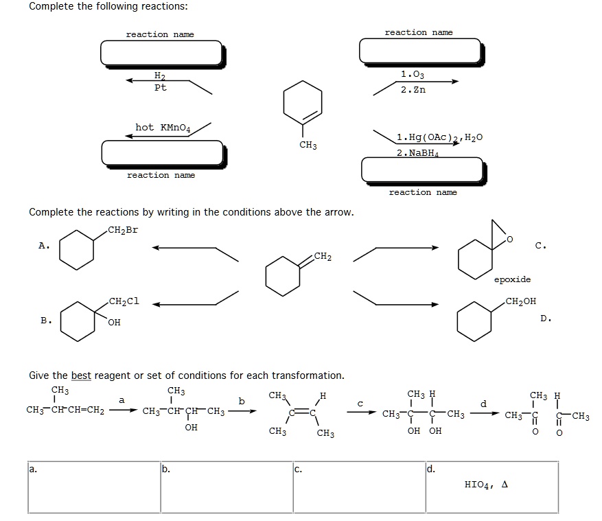 SOLVED: Complete the following reactions: Reaction name Reaction name 1.03 2 . Zn Hot HNO4 1. Hg ...