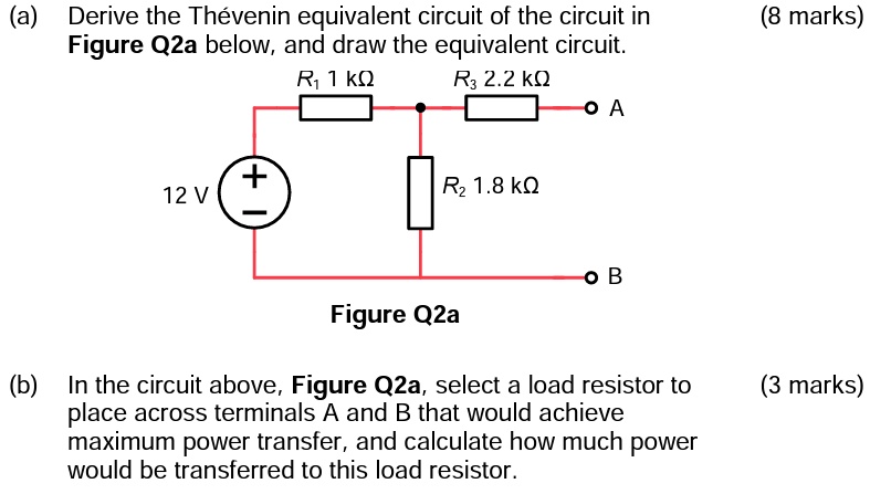 SOLVED: Texts: (a) Derive the Thevenin equivalent circuit of the circuit in Figure Q2a below ...
